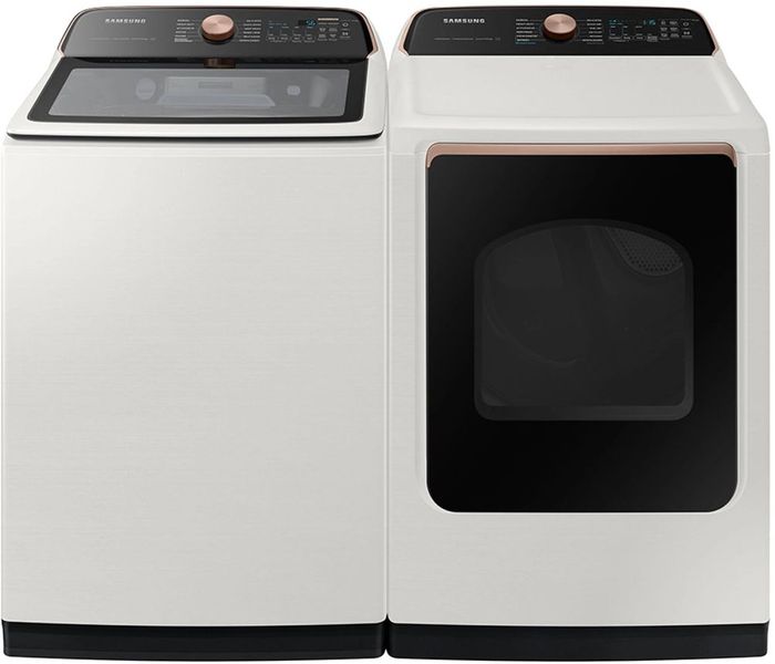 Samsung Ivory Top Load Washer & Electric Dryer Laundry Pair | Famous ...