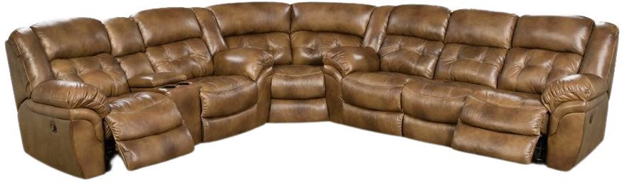 HomeStretch 155 3-Piece Brown Power Reclining Sectional | Miskelly ...