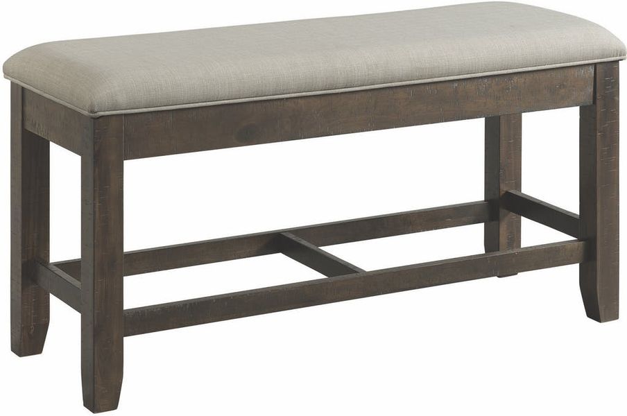 Elements International Colorado Beige/Charcoal Storage Dining Bench ...