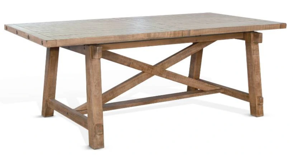 Sunny Designs Vivian Light Brown Rectangular Extension Dining Table Great Rooms Furniture and Mattresses