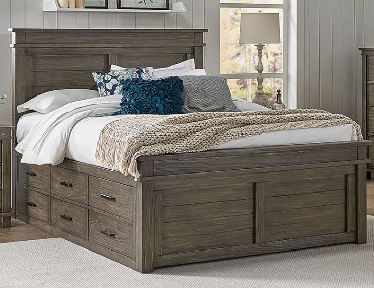 A-America® Glacier Point Graystone Queen Captain Bed | BlvdHome