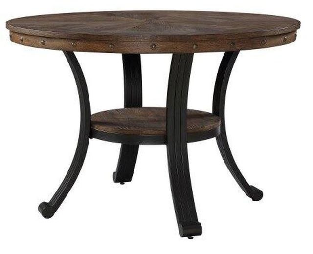 Powell® Franklin Rustic Umber Dining Table with Black Base | Lichti's ...