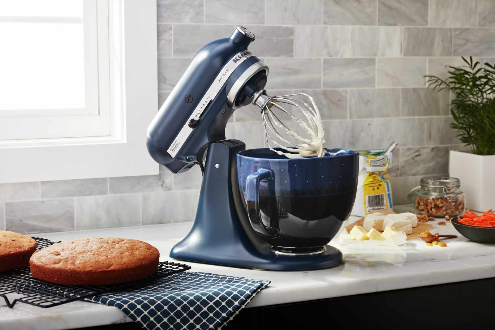 KitchenAid Artisan Series 5 Quart Ink Blue Tilt Head Stand Mixer Fitz s Furniture Gallery