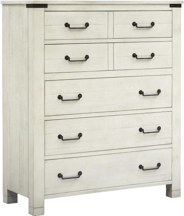 Magnussen Home® Chesters Mill Alabaster/Aged Iron Drawer Chest | Colder ...