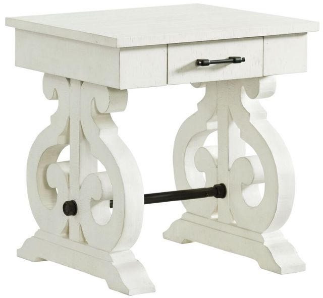 Elements International Stone White Occasional Side Table | Fischer ...
