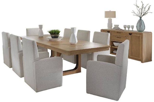 Parker House® Escape 10-Piece Glazed Natural Oak Mirage Mist Dining Set ...