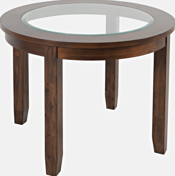 Jofran Inc. Urban Icon Merlot 42" Round Dining Table with Glass Top ...