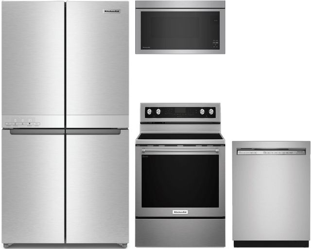 KitchenAid® 4 Piece Stainless Steel Kitchen Package | Orville's Home ...