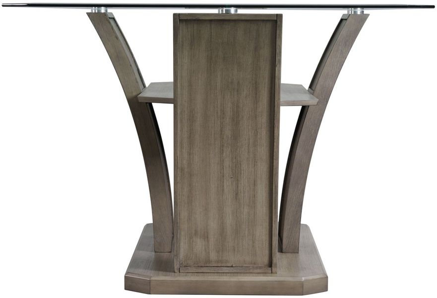 Elements International Dapper Grey/Glass Rectangle Dining Table ...