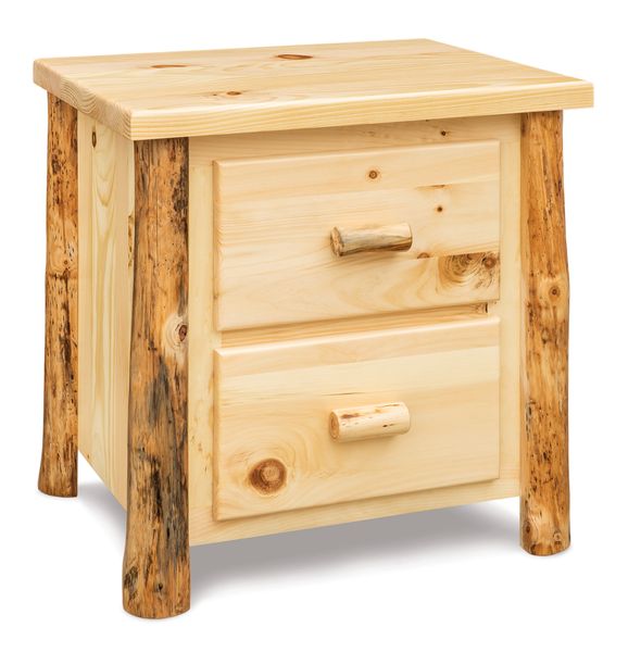 Fireside Log Furniture Amish Rustic Pine 5 Drawer Night Stand | Fischer ...
