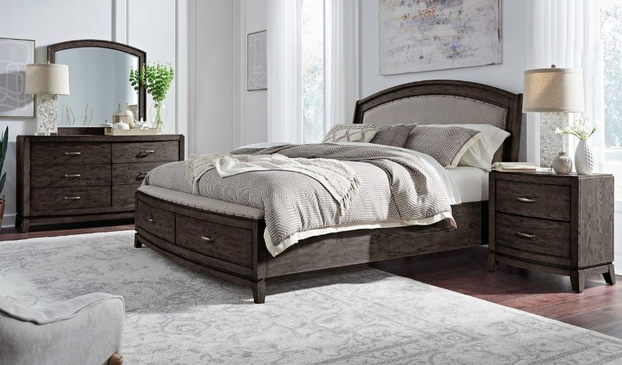 Liberty Furniture Avalon 4-Piece Coffee Bean Queen Upholstered Bedroom ...