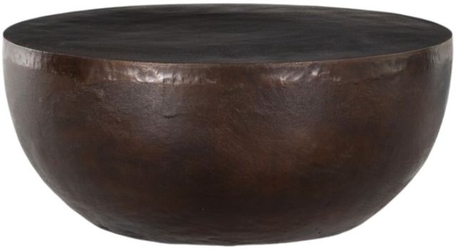 Four Hands Basil Antique Rust Metal Outdoor Round Coffee Table ...