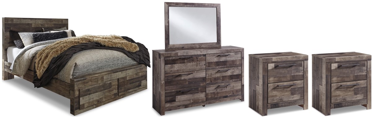 Benchcraft Derekson 5 Piece Multi Gray King Panel Storage Bed Set Appliance Center of Toledo Toledo OH