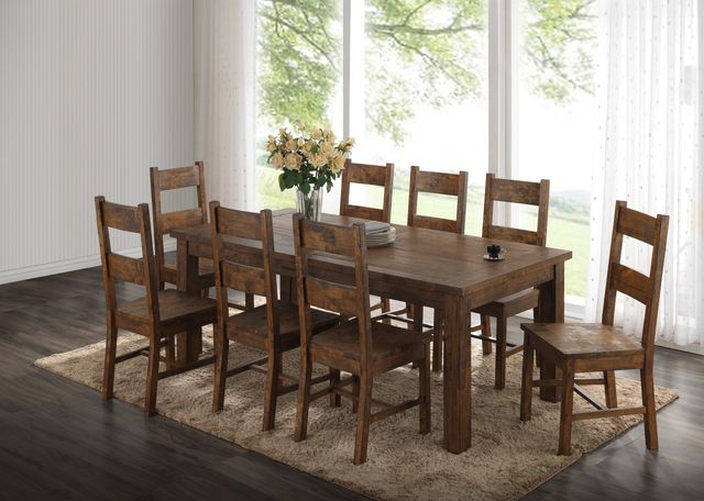 Coaster® Coleman 9-Piece Rustic Golden Brown Dining Table Set | Store ...