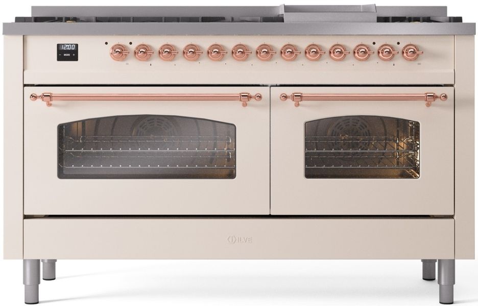 Ilve® Nostalgie II Series 60" Antique White Pro Style Dual Fuel Range | Big Sandy Superstore ...