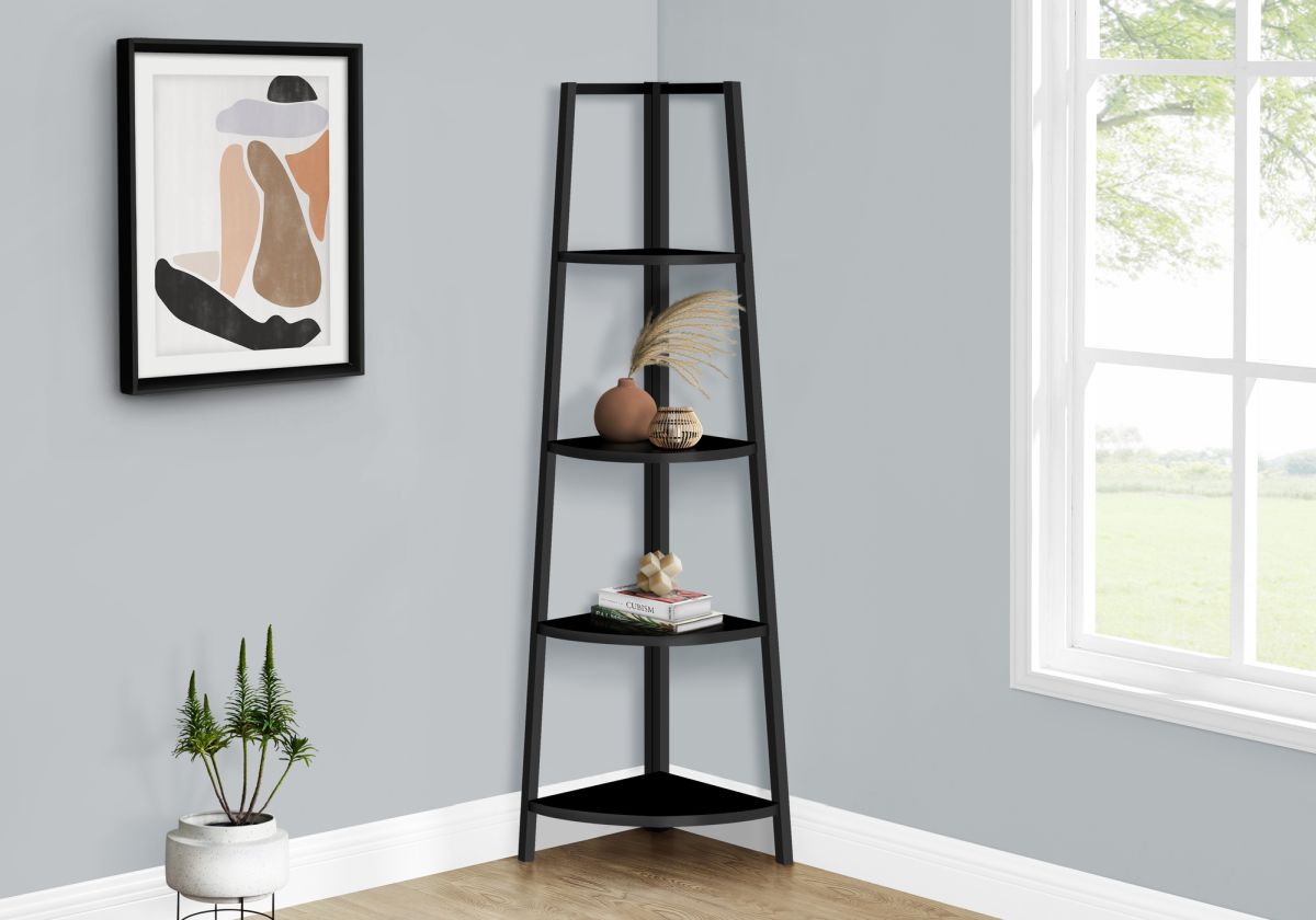 Monarch Specialties Inc. Black Corner Bookcase Ameublement Normand Lalonde