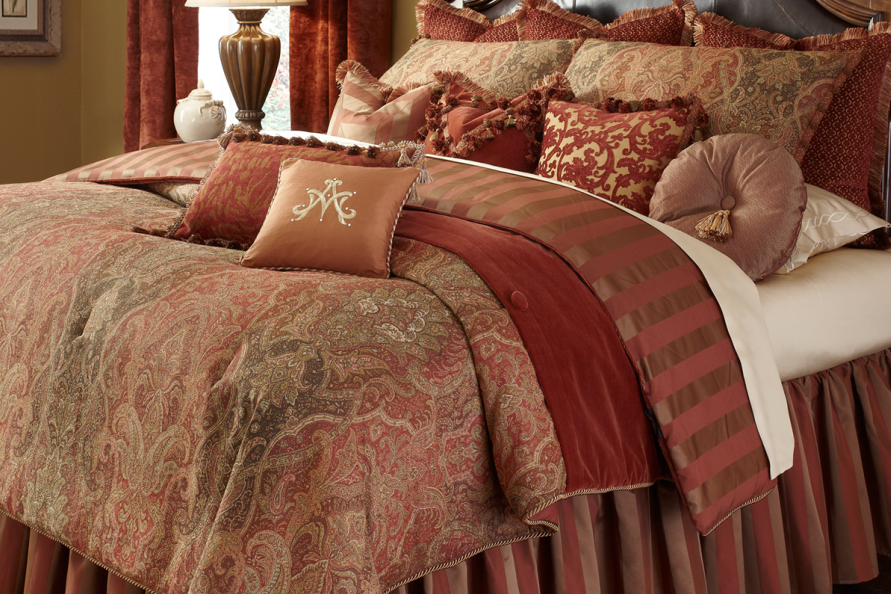 Michael Amini® Woodside Park 12-Piece Spice Queen Comforter Set ...