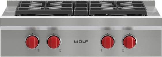 Wolf® 30" Pro Style Natural Gas Rangetop | Yale Appliance | Boston ...