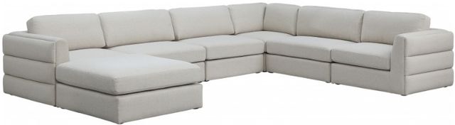Meridian Furniture Beckham 7-Piece Linen Textured Modular Left-Arm ...