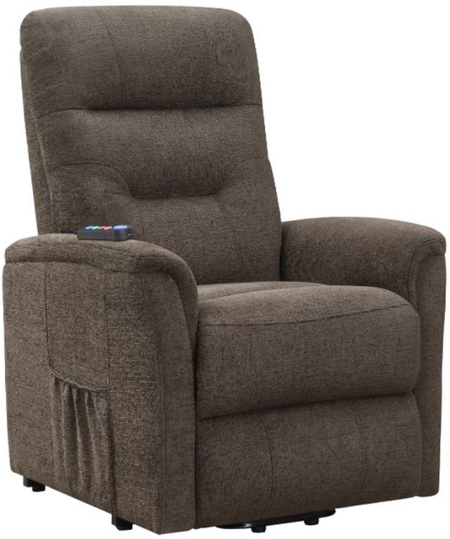Coaster® Henrietta Brown Tufted Upholstered Power Lift Recliner | Fred ...