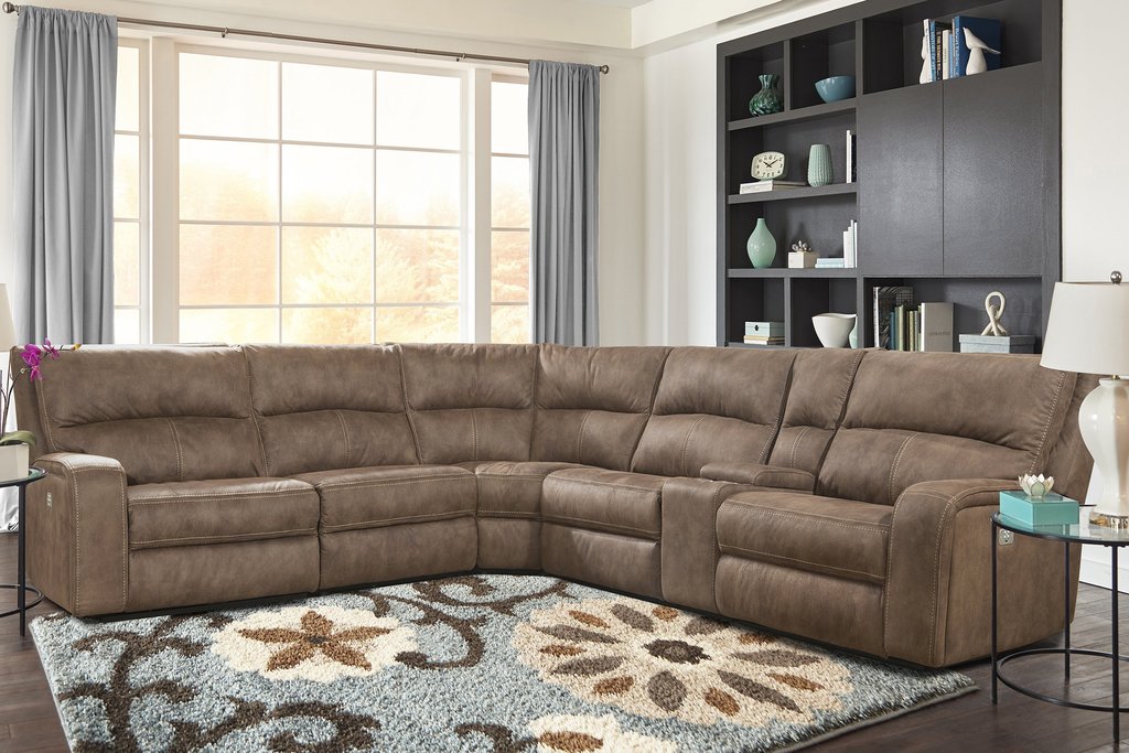 Parker House Polaris 6 Piece Kahlua Power Reclining Sectional Great Rooms Furniture and Mattresses