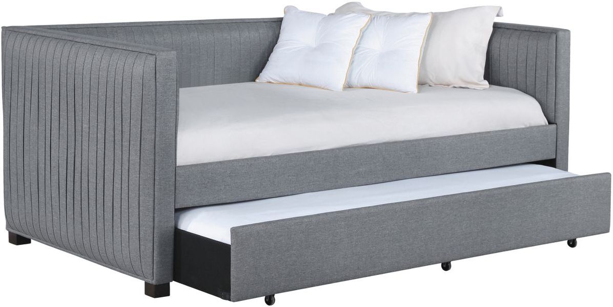 Coaster® Brodie Grey Upholstered Twin Daybed with Trundle | My Family ...