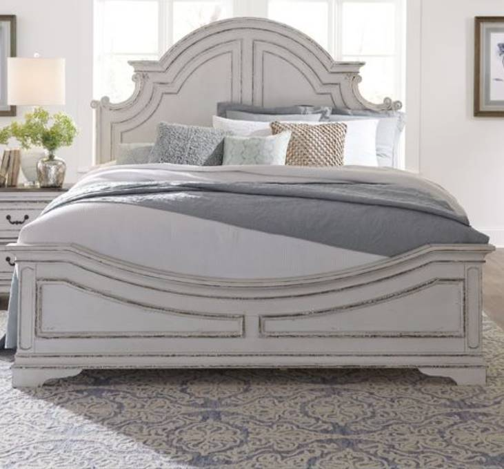 Liberty Furniture Magnolia Manor Antique White Queen Panel Bed Liddiard Home Furnishings