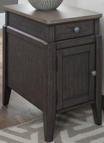 Null Furniture Lake Lure Gray Fog Chairside Cabinet | Sleep Ezzz ...