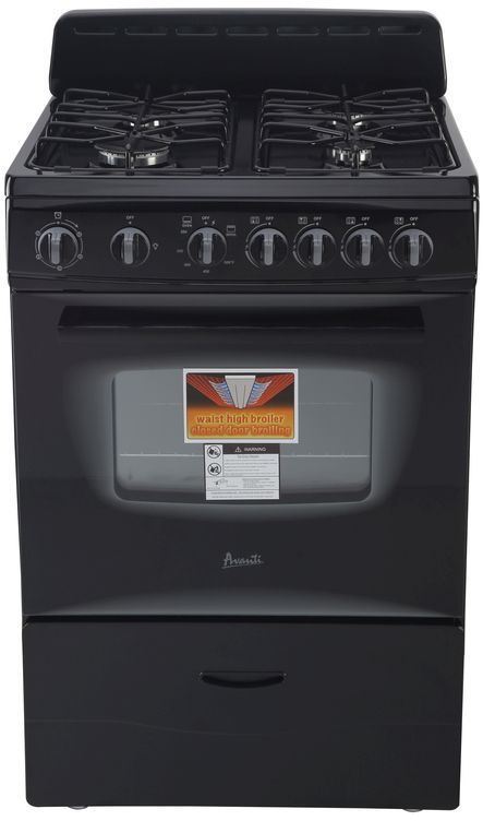 Avanti® 24" Black Freestanding Gas Range | Johnson Brothers Appliances ...