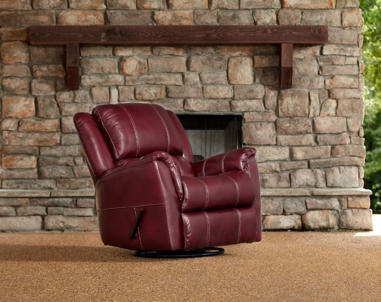 Red leather swivel recliner store