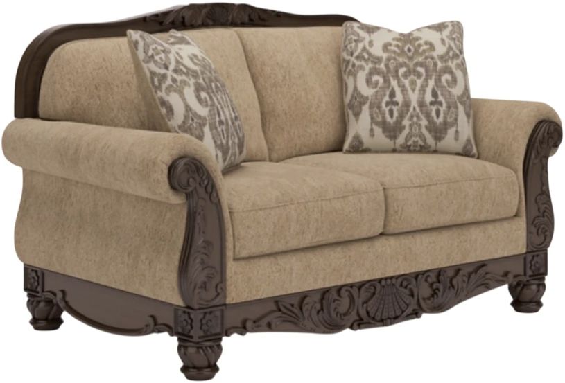 Signature Design by Ashley® Chelsworth Brown/Golden Loveseat | JR ...
