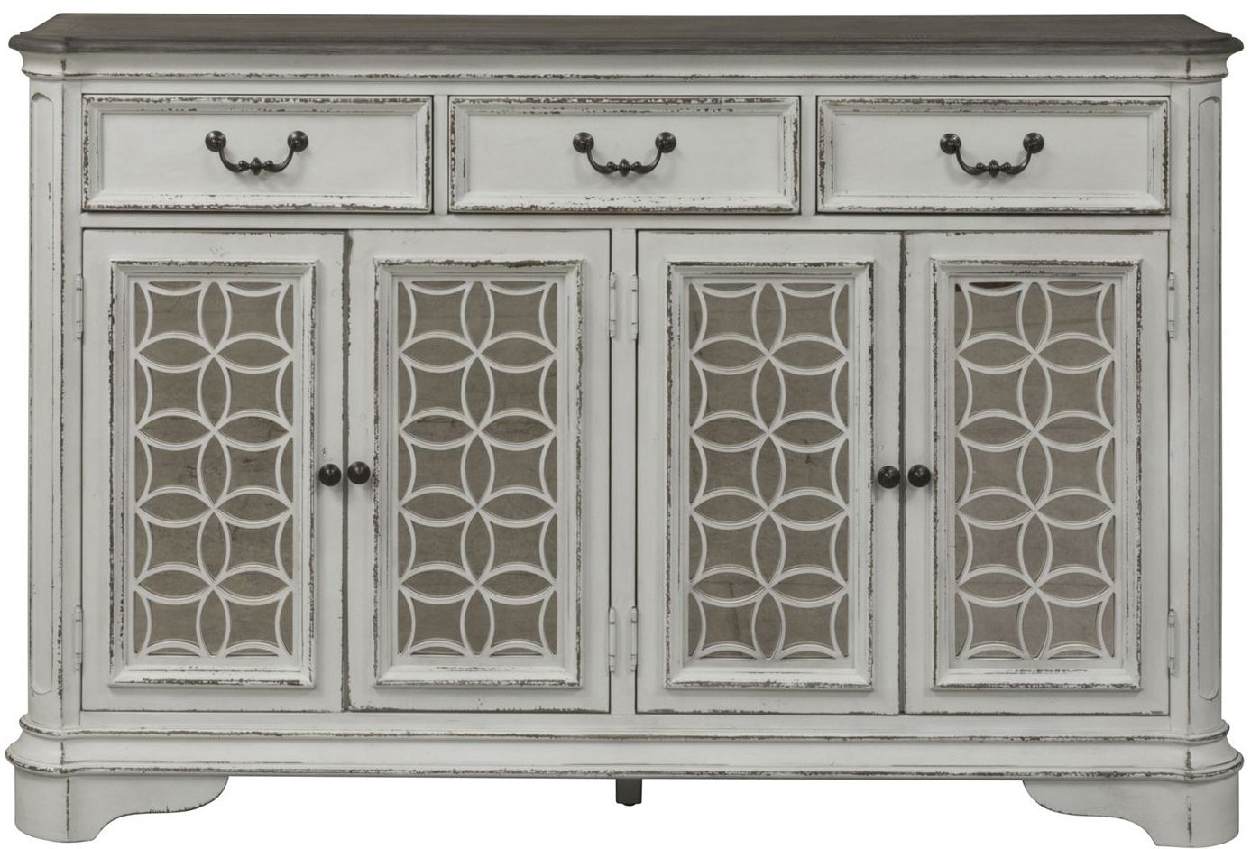 Liberty Furniture Magnolia Manor Antique White Hall Buffet