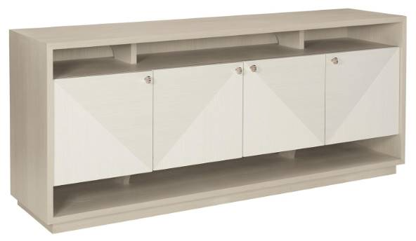Bernhardt Axiom Linear Grey/Linear White Entertainment Console ...
