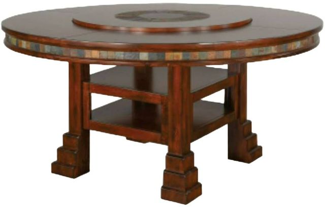 Sunny Designs™ Santa Fe Dark Chocolate Round Table with Lazy Susan | St ...