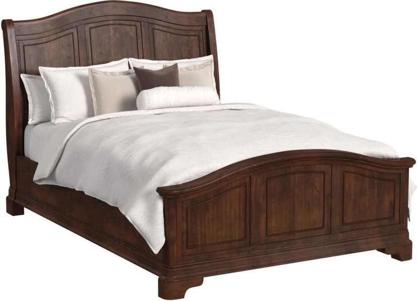 Elements International Cameron Cherry Queen Panel Bed | Bob Mills Furniture
