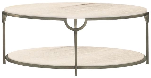 Bernhardt Morello Faux Carrara Marble Top Cocktail Sable with Oxidized ...
