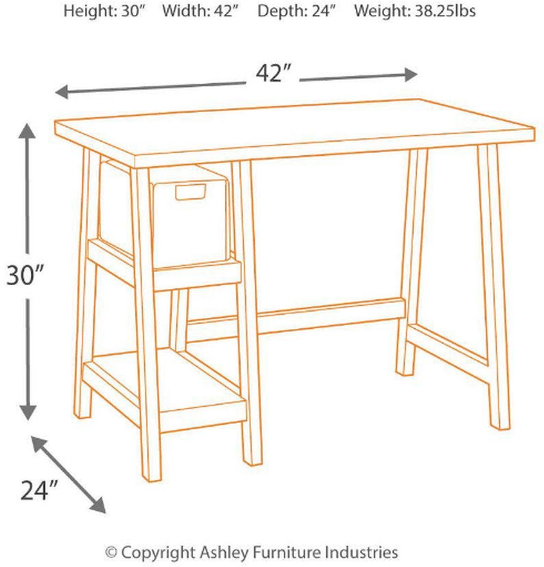 Signature Design by Ashley Mirimyn Teal 42 Office Desk Farnham s Furniture Galleries Casper Wyoming