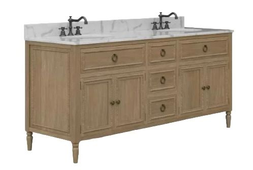 Bramble Customizable Cholet Double Vanity with Sink Marble Top ...