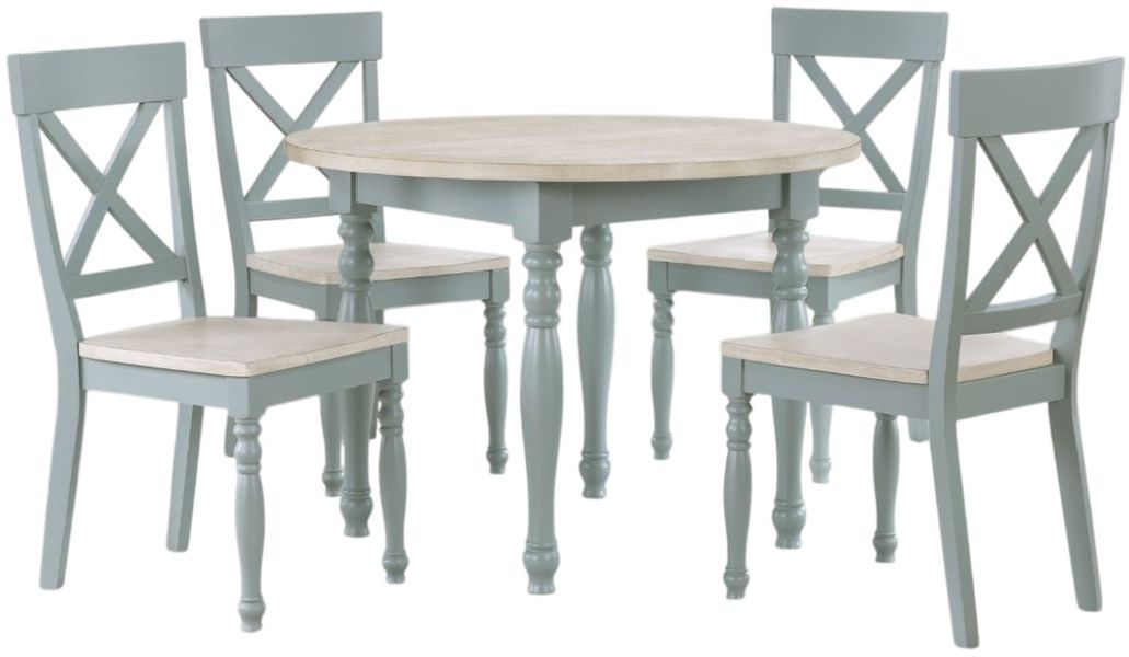 Steve Silver Co. Darcy 5-Piece Mint Green/Washed Linen Dining Set | Bob ...