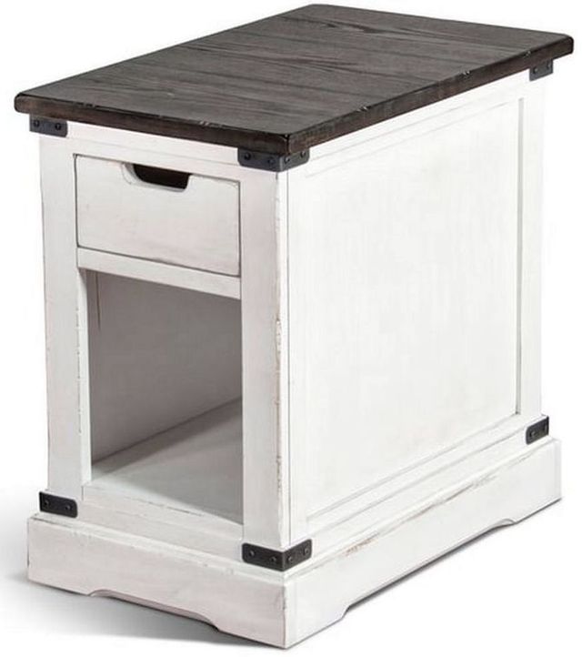 Sunny Designs™ Barn Door French Country White Chairside Table with ...