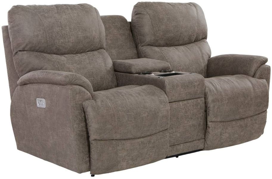 La-Z-Boy® Trouper Sable Power Reclining Loveseat with Console, Headrest ...
