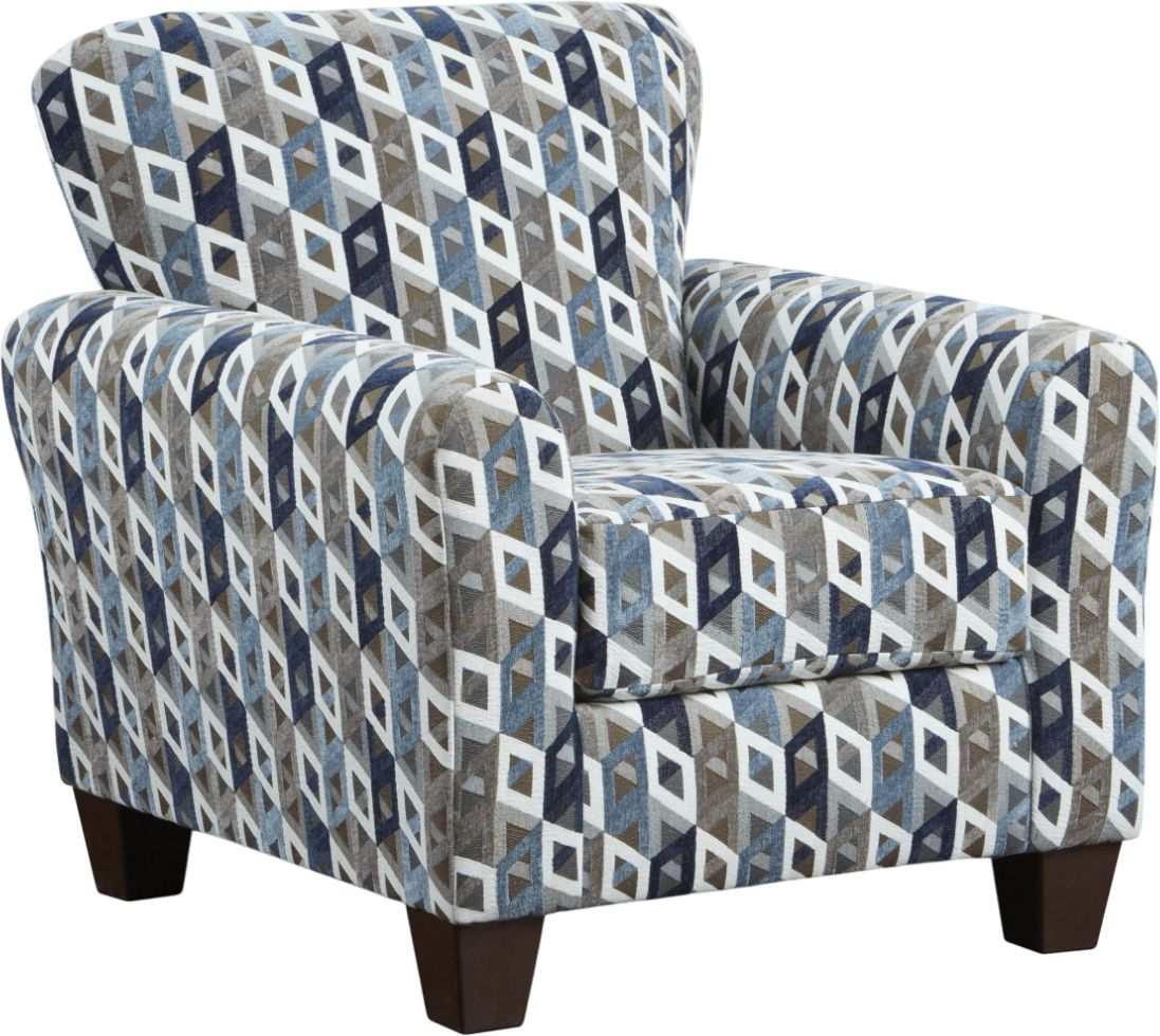 Affordable Furniture Cube Blue Grey Accent Chair