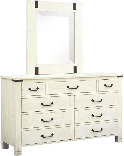 Magnussen Home® Chesters Mill Alabaster/Aged Iron Drawer Dresser ...