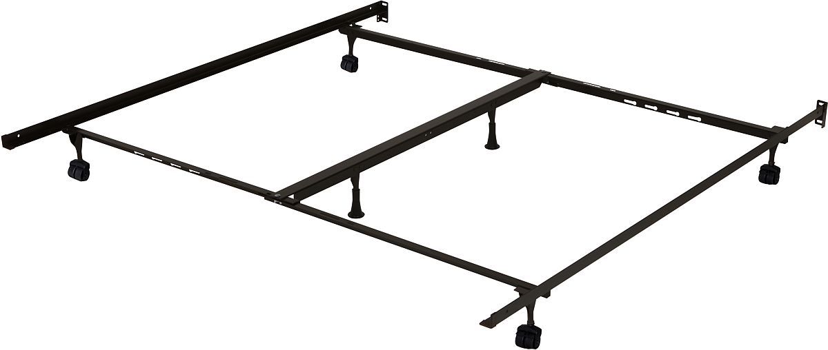 Beaudoin Black Queen Traditional Nuts and Bolts Bed Frame with Casters ...