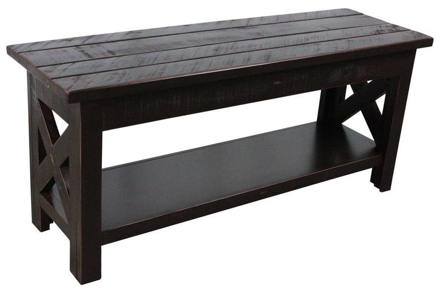 American Heartland Manufacturing Rustic Bench with Open Shelf | Primetime Audio Video
