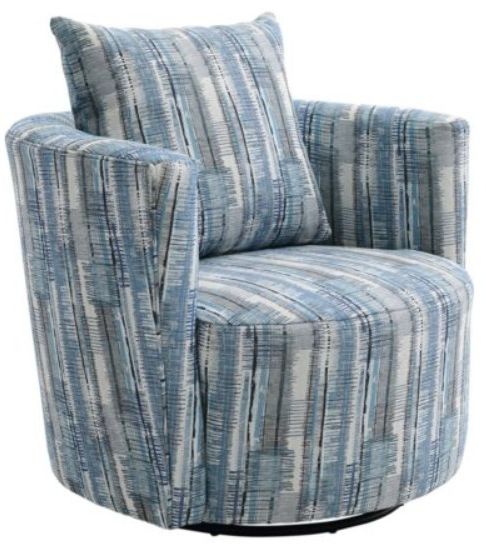Jonathan Louis Spectrum Blue/Off-White Swivel Chair | Weir’s Furniture ...