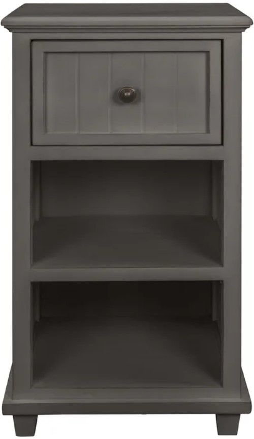 StyleCraft Vintage Gray 1-Drawer Side Table with Shelves | Fischer ...