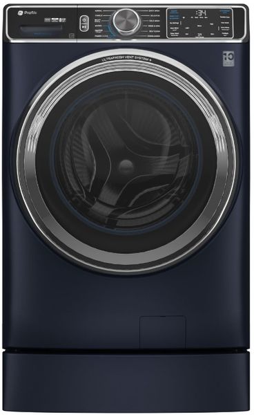 GE Profile™ 5.3 Cu. Ft. Sapphire Blue Front Load Washer with UltraFresh ...