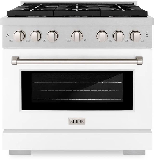 ZLINE Paramount 36" DuraSnow® Stainless Steel Freestanding Dual Fuel ...
