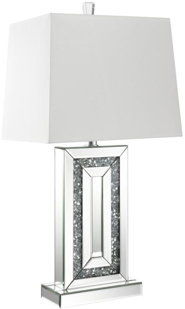 Coaster® Ayelet White/Mirror/Faux Crystal Table Lamp | Fischer ...